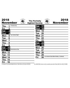 Diaries & Calendars | The Partially Sighted Society
