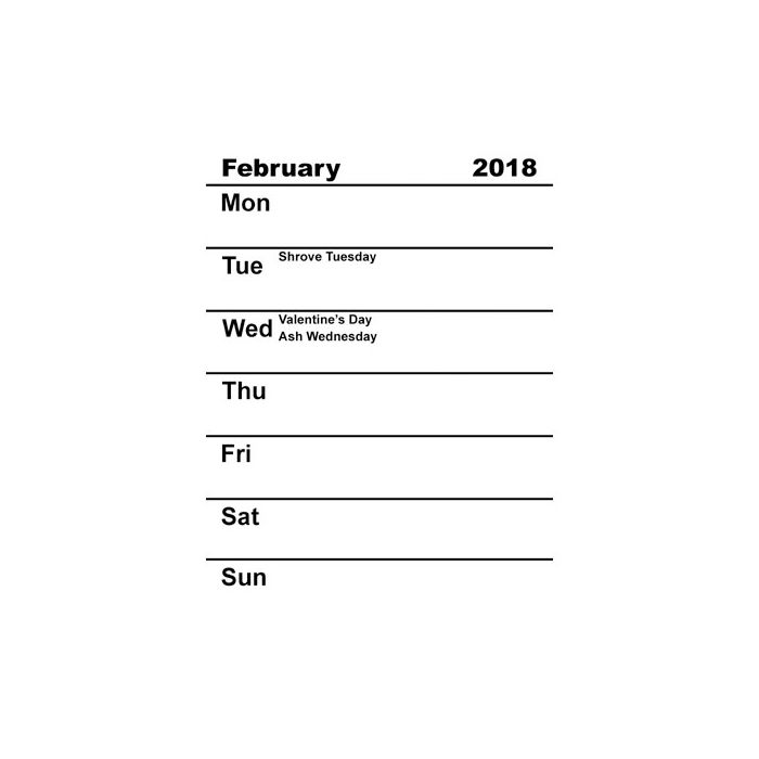 Week-to-a-View Calendar - A4